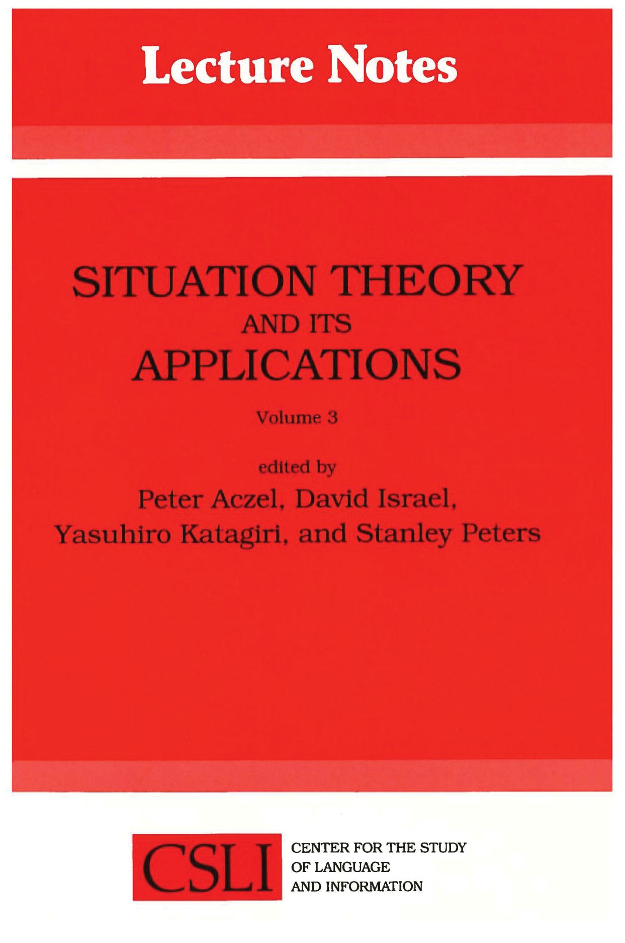 Situation Theory and Its Applications, Volume 3, Aczel, Israel, Peters